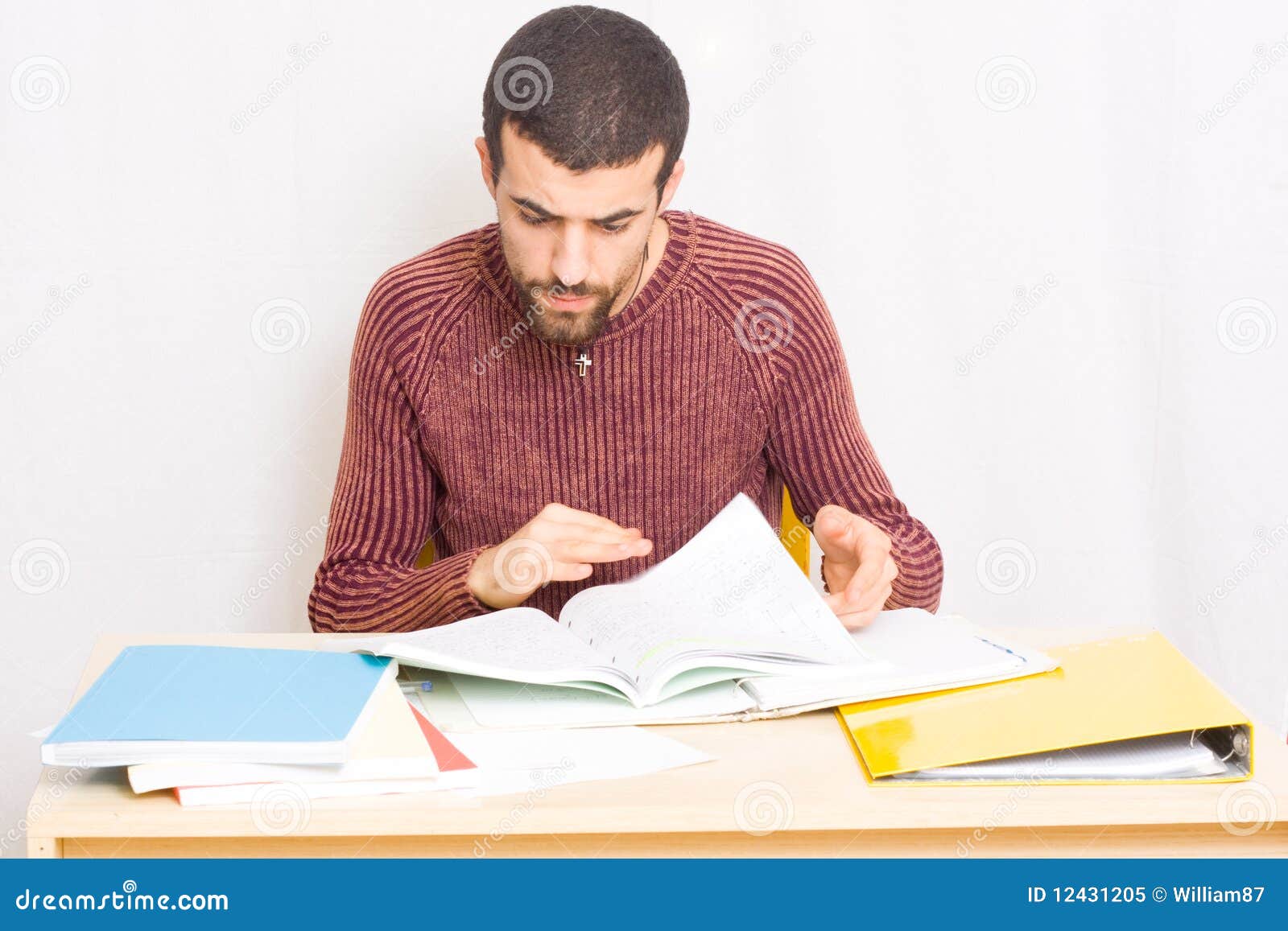 Man studying stock image. Image of read, book, school - 12431205