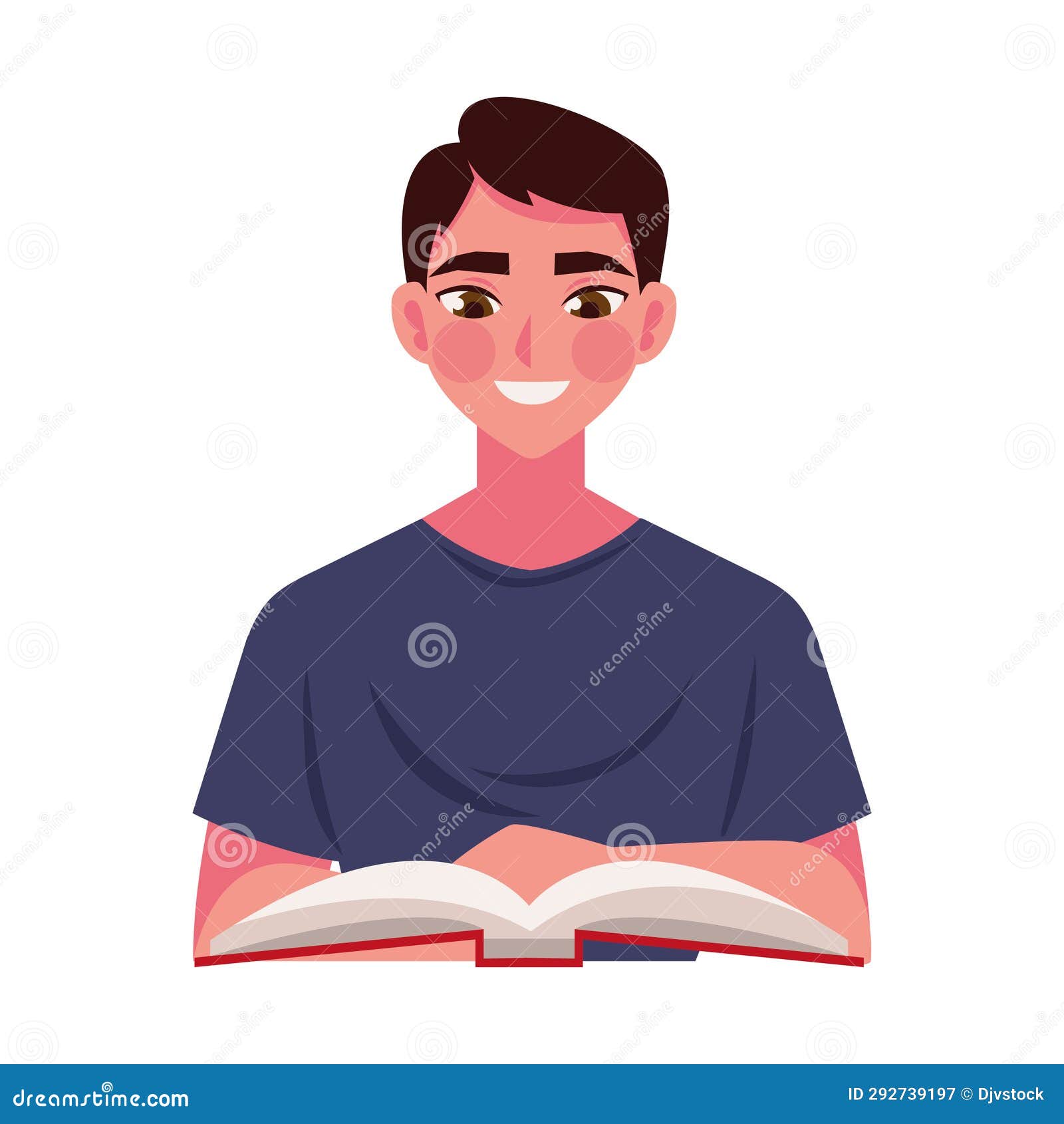 Man studying with book stock vector. Illustration of design - 292739197