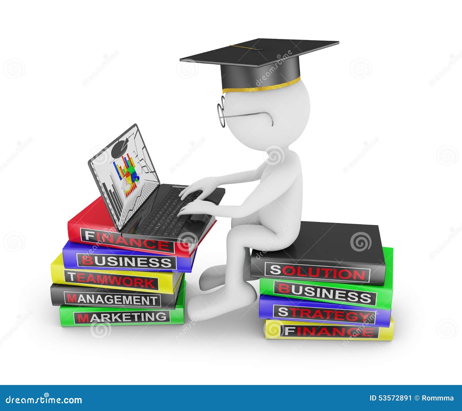 Man studying business stock illustration. Illustration of solution ...