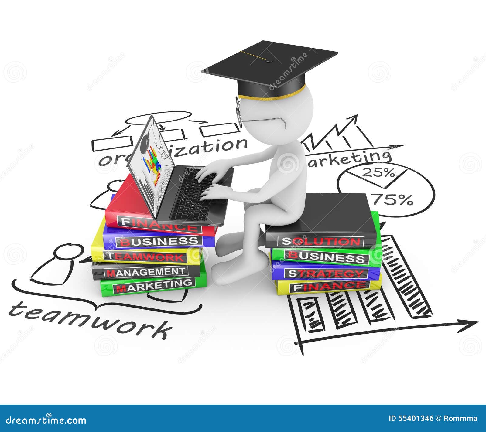 Man studying business stock illustration. Illustration of office - 55401346