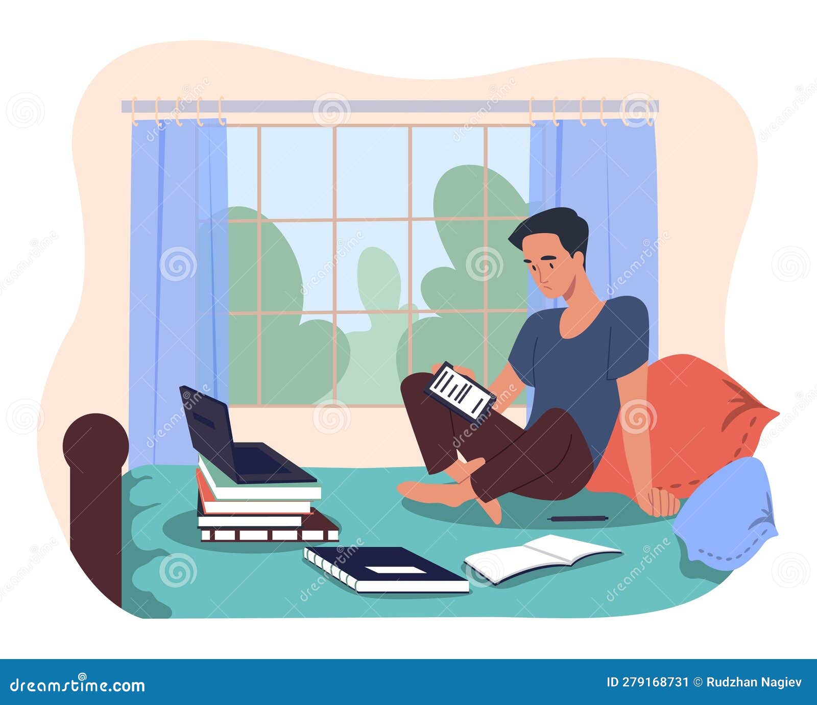 Man studying concept stock vector. Illustration of study - 279168731