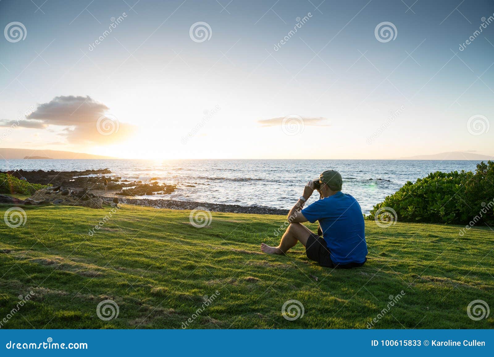 Man Studying the Ocean stock image. Image of searching - 100615833