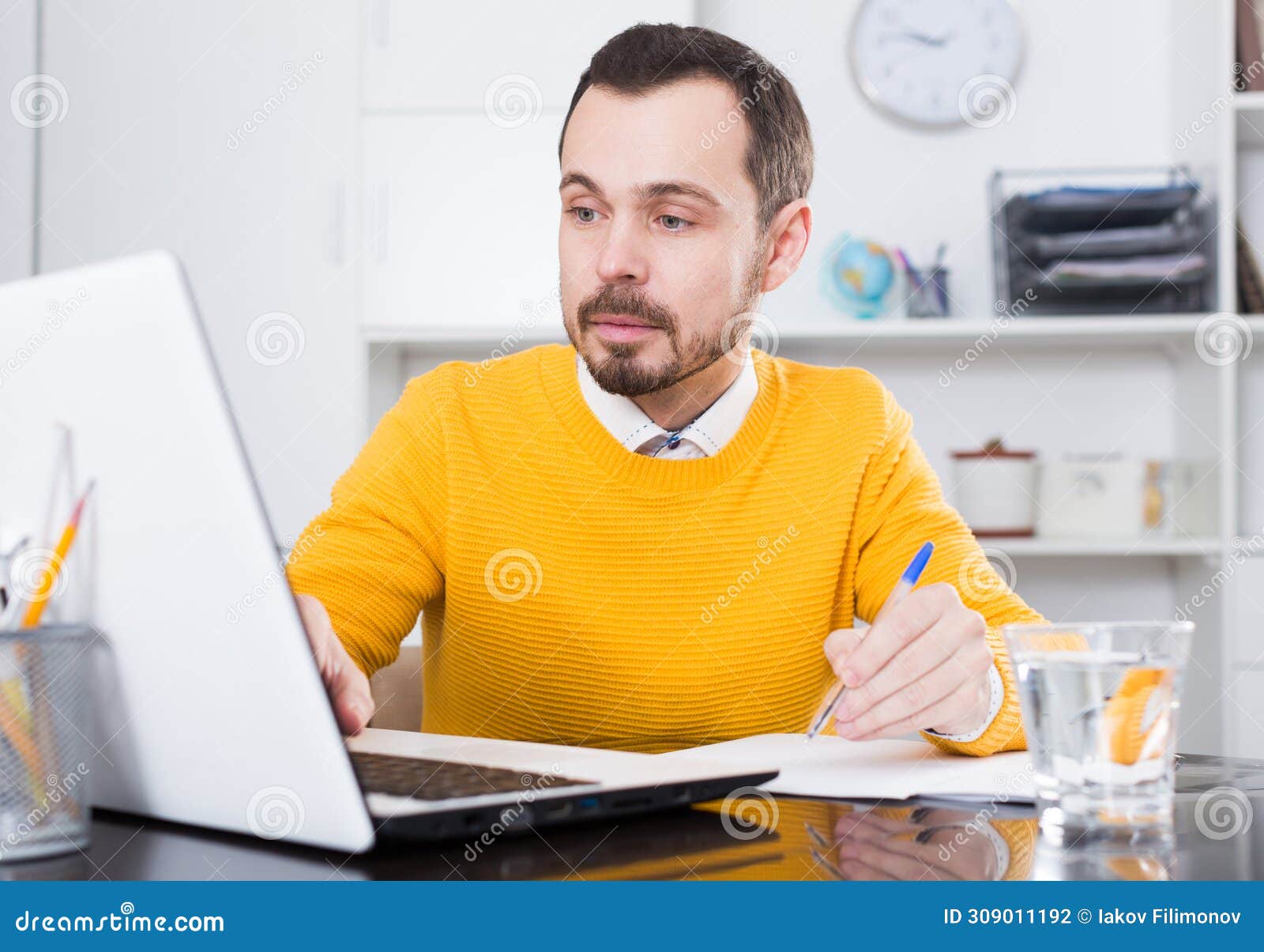 Man Studying at Online Courses Stock Photo - Image of distance ...