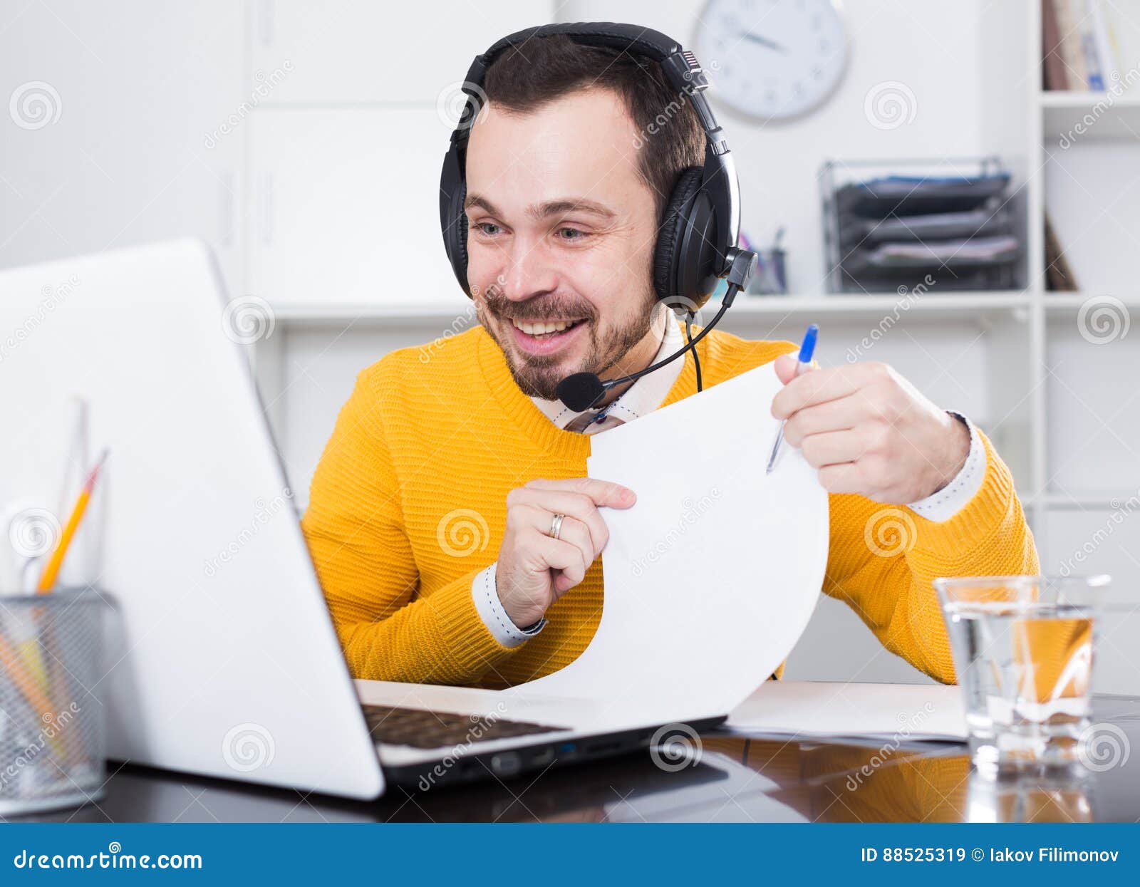 Man Studying at Online Courses Stock Image - Image of essays, process ...
