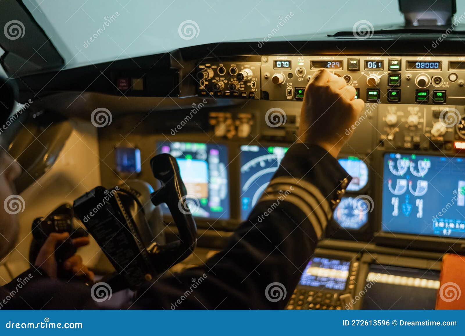 Simulator Control Of The Ship, Marine Vessel.. View Of The Cockpit ...
