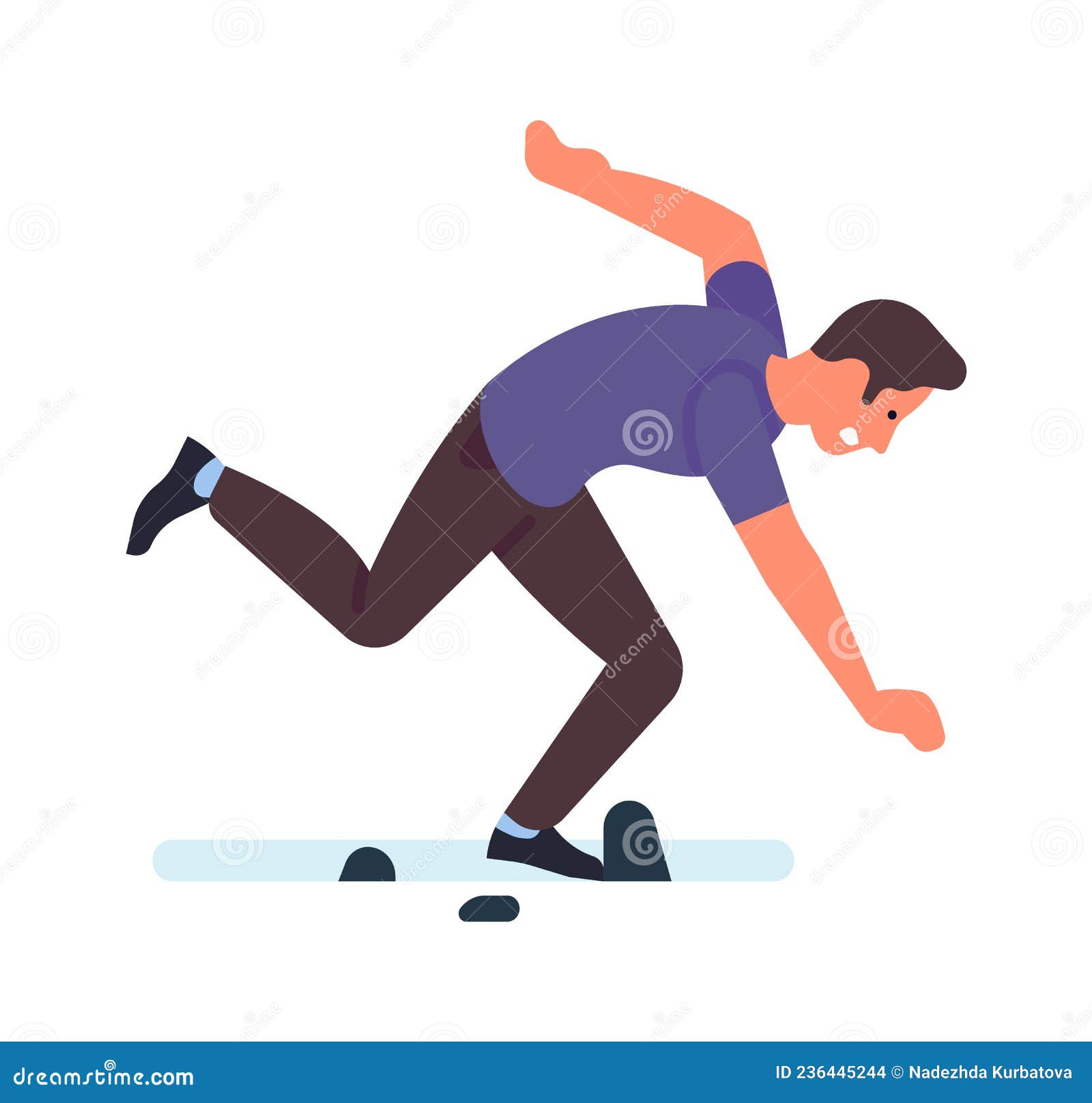 Boy Was Stumbling On Rock. Cartoon Vector | CartoonDealer.com #164821851