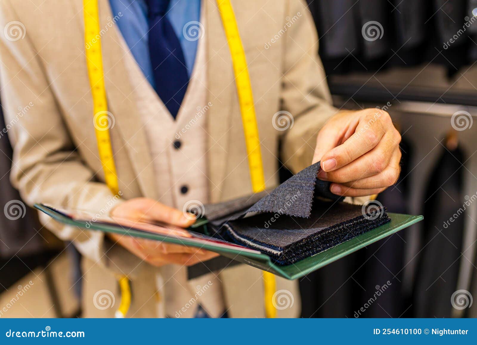Man in Stylish and Rich Suit Owner of Atelier Studio Busy with Work ...