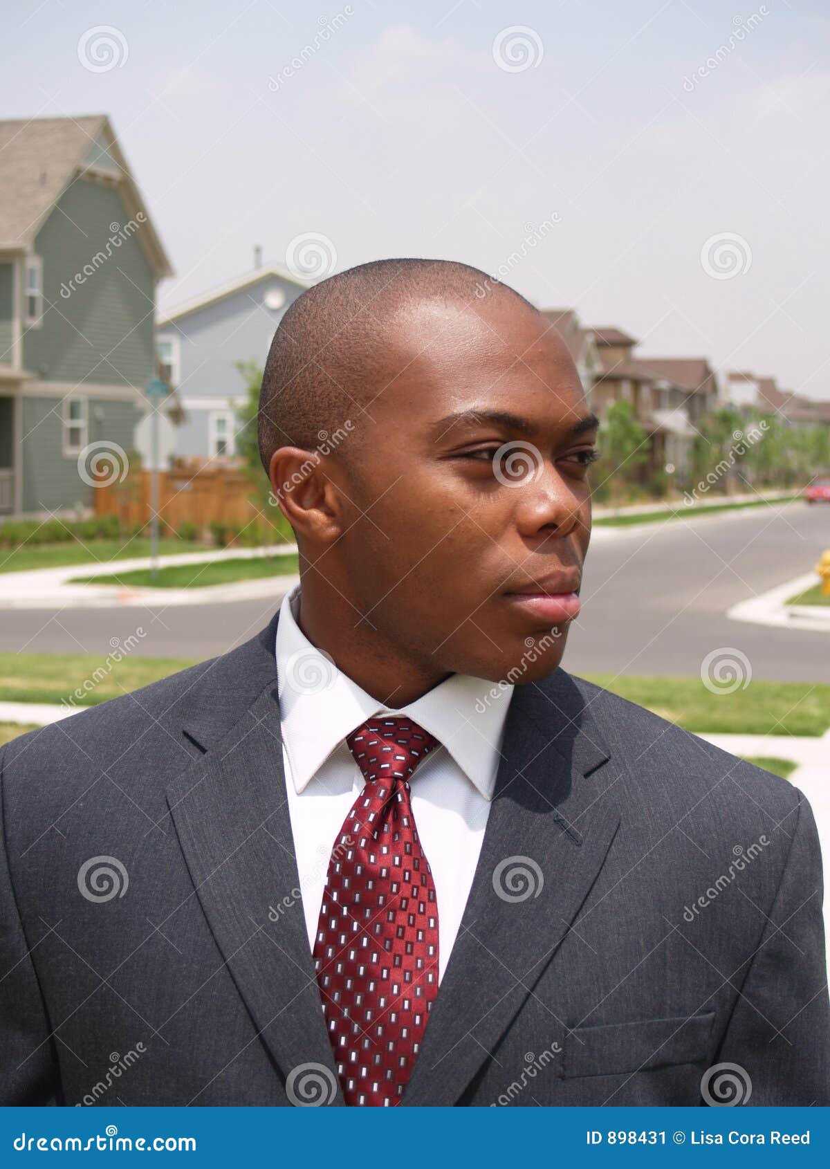 Man in suburban area stock image. Image of exterior, expression - 898431