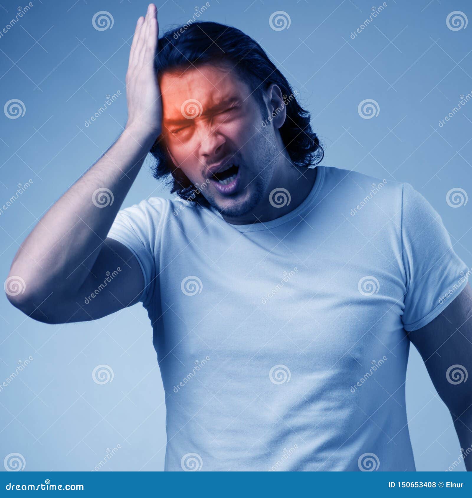The Man Suffering from Acute Headache Stock Photo - Image of body ...