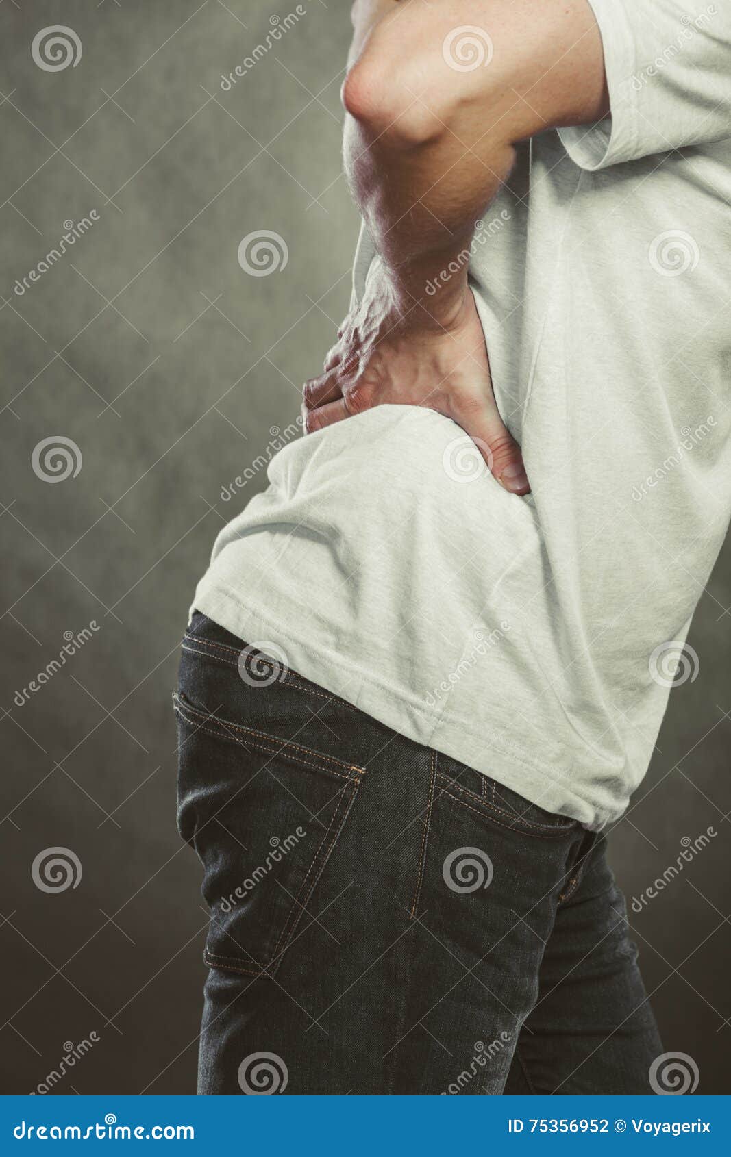 Man Suffering from Backache Back Pain. Stock Photo - Image of male ...