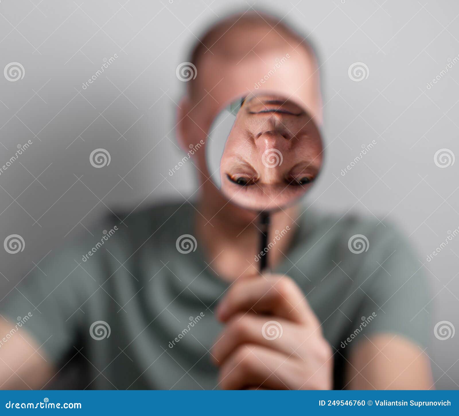 Man Suffering from Bipolar Disorder, Distorted Self Perception Stock ...