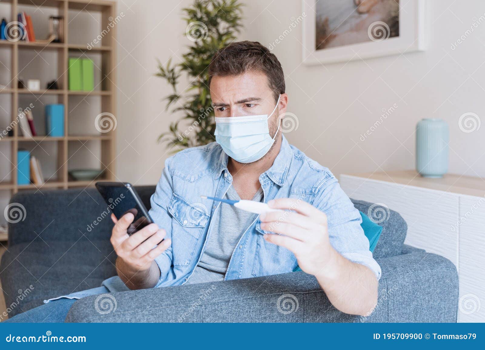 Man Suffering Cold and Flu Feeling Bad at Home Stock Photo - Image of ...