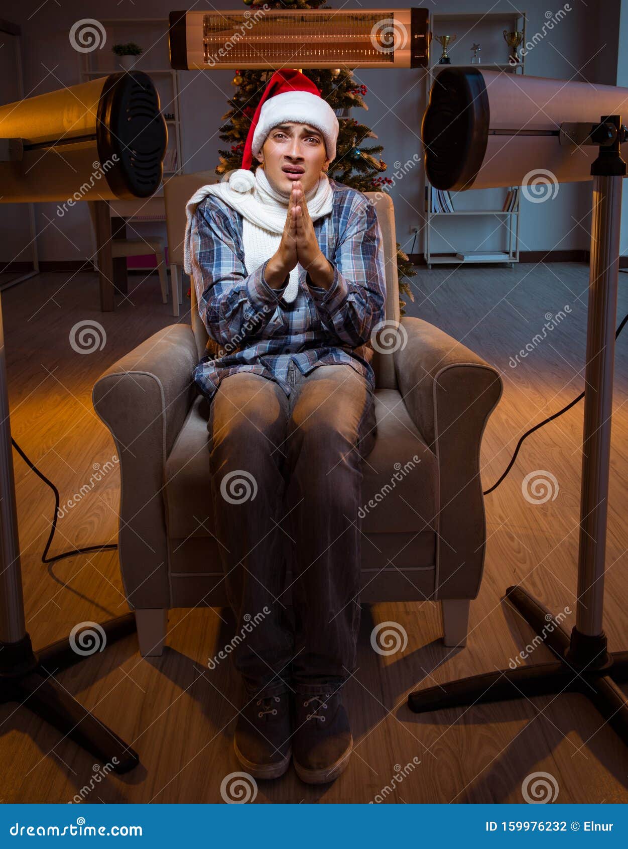 Man Suffering from Cold at Home Stock Photo - Image of heat, exhausted ...