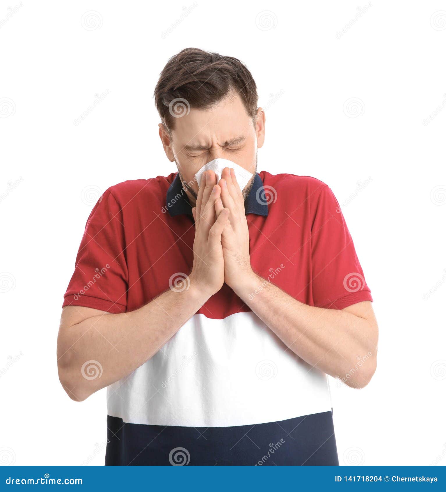 Man suffering from cold stock photo. Image of mouth - 141718204