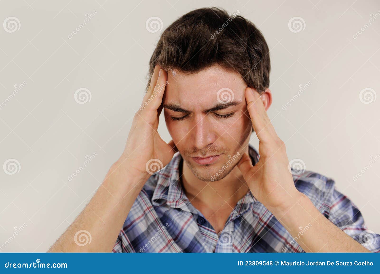 Man Suffering from Headache Stock Photo - Image of eyes, expression ...