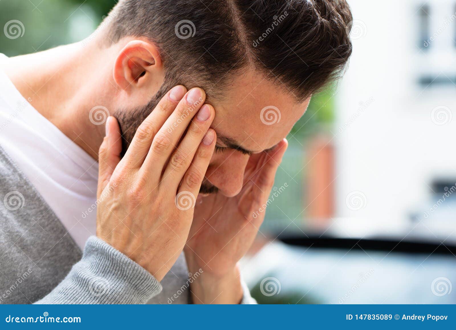 Man Suffering from Headache Stock Image - Image of illness, painful ...