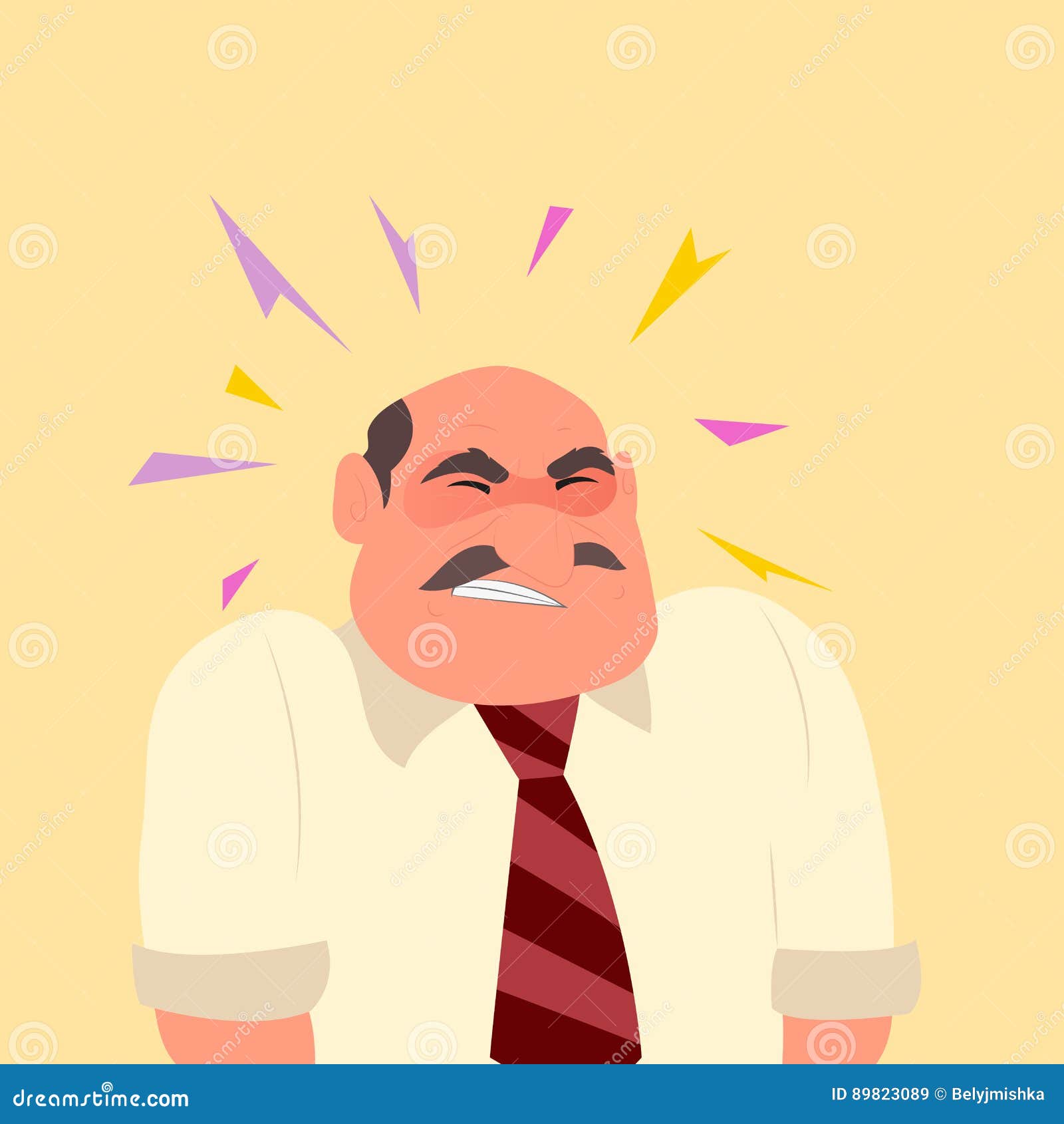 Man Suffering Headache and Migraine in Pain Stock Vector - Illustration ...