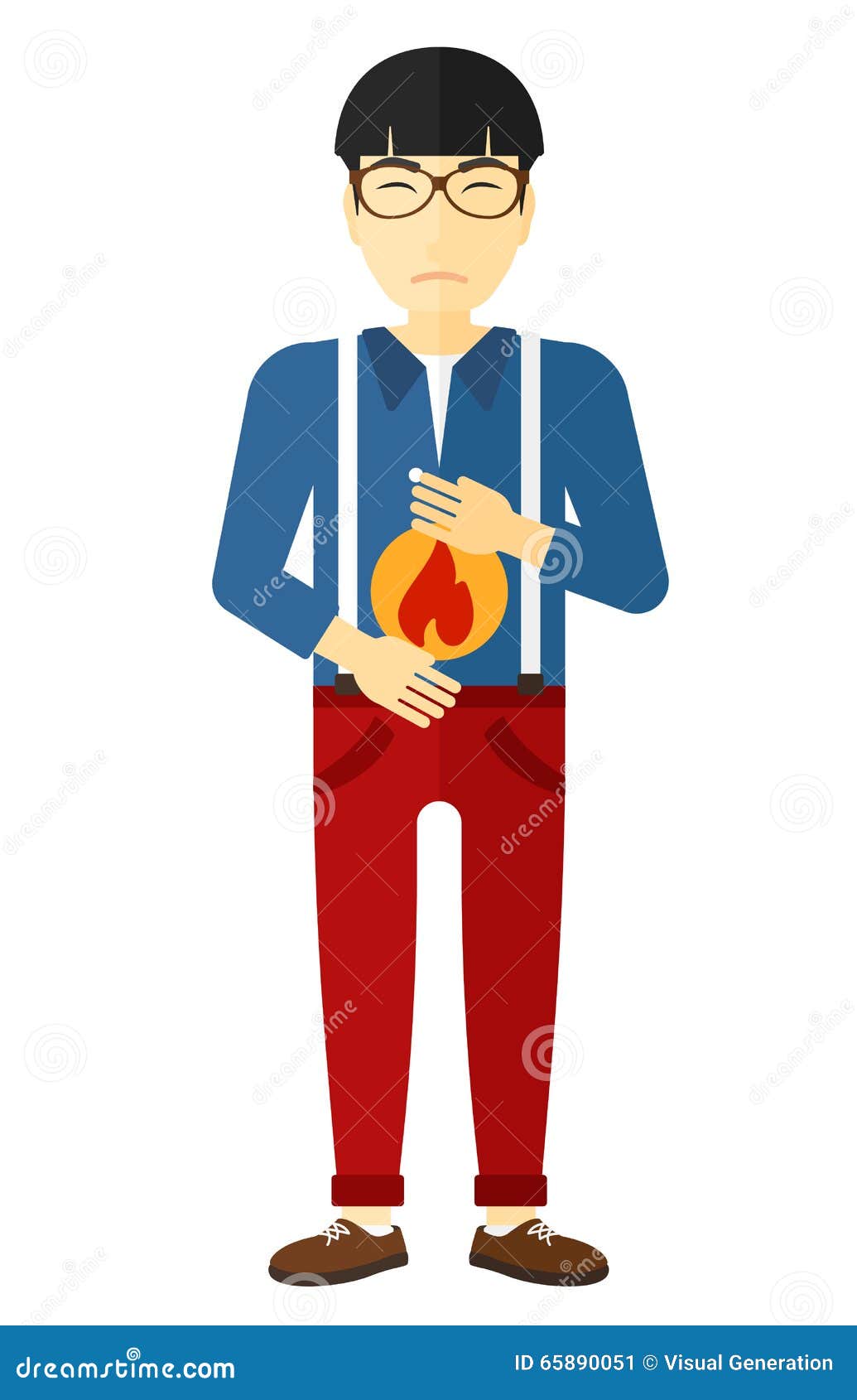 Heartburn. Person Stomach Problem, Gastroesophageal Reflux Or High ...