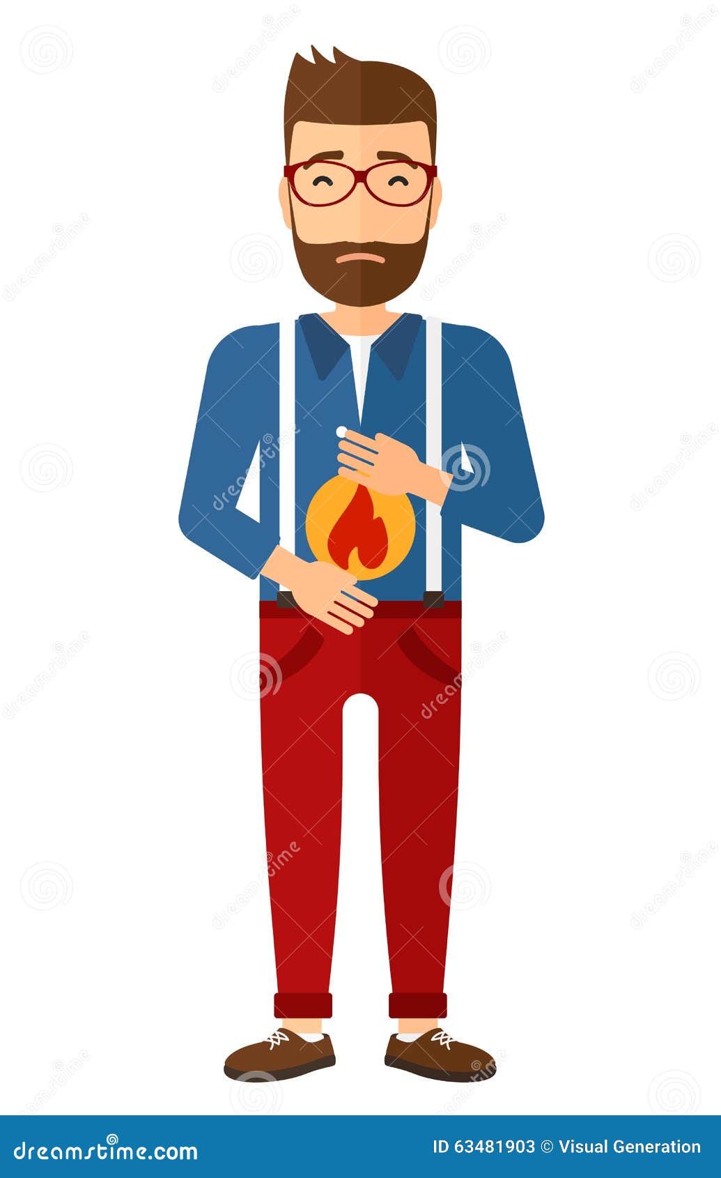 Man Suffering from Heartburn Stock Vector - Illustration of ...