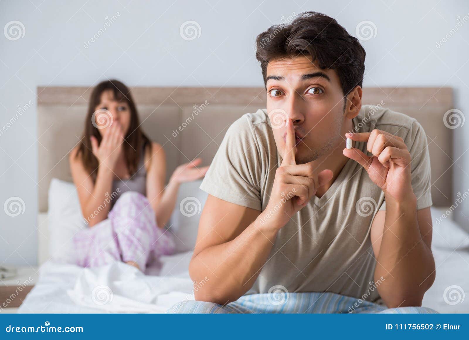 The Man Suffering from Impotency with Pill Stock Photo - Image of ...