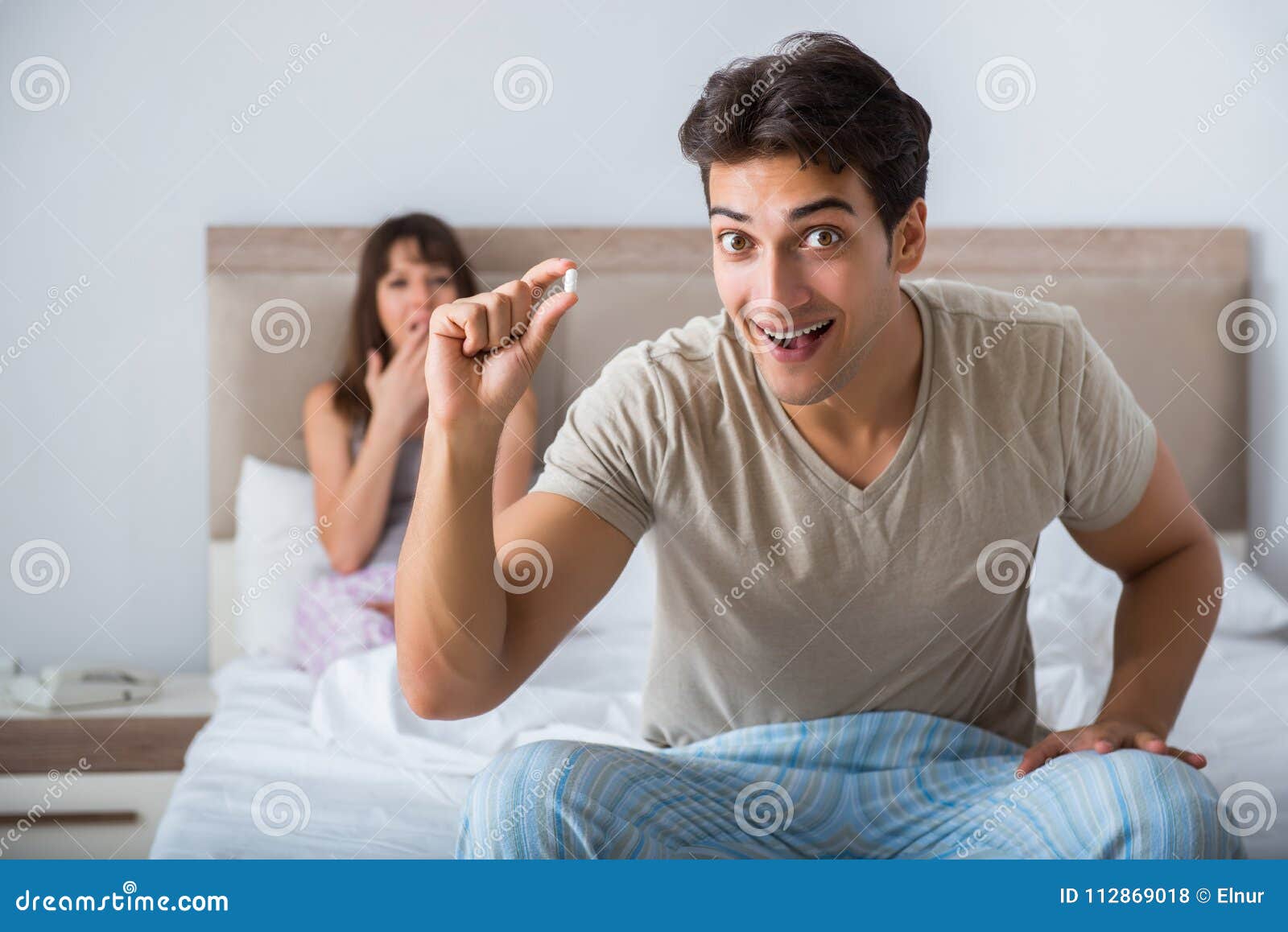 The Man Suffering from Impotency with Pill Stock Photo - Image of ...