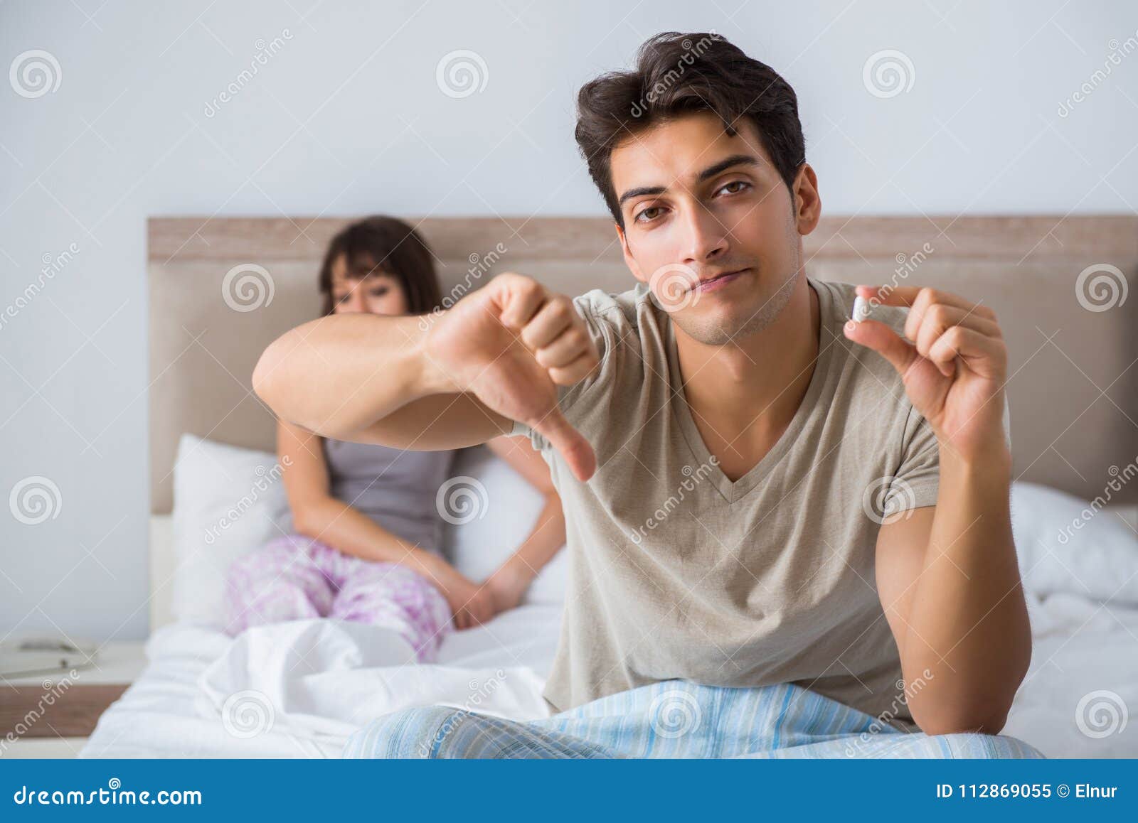 The Man Suffering from Impotency with Pill Stock Image - Image of ...