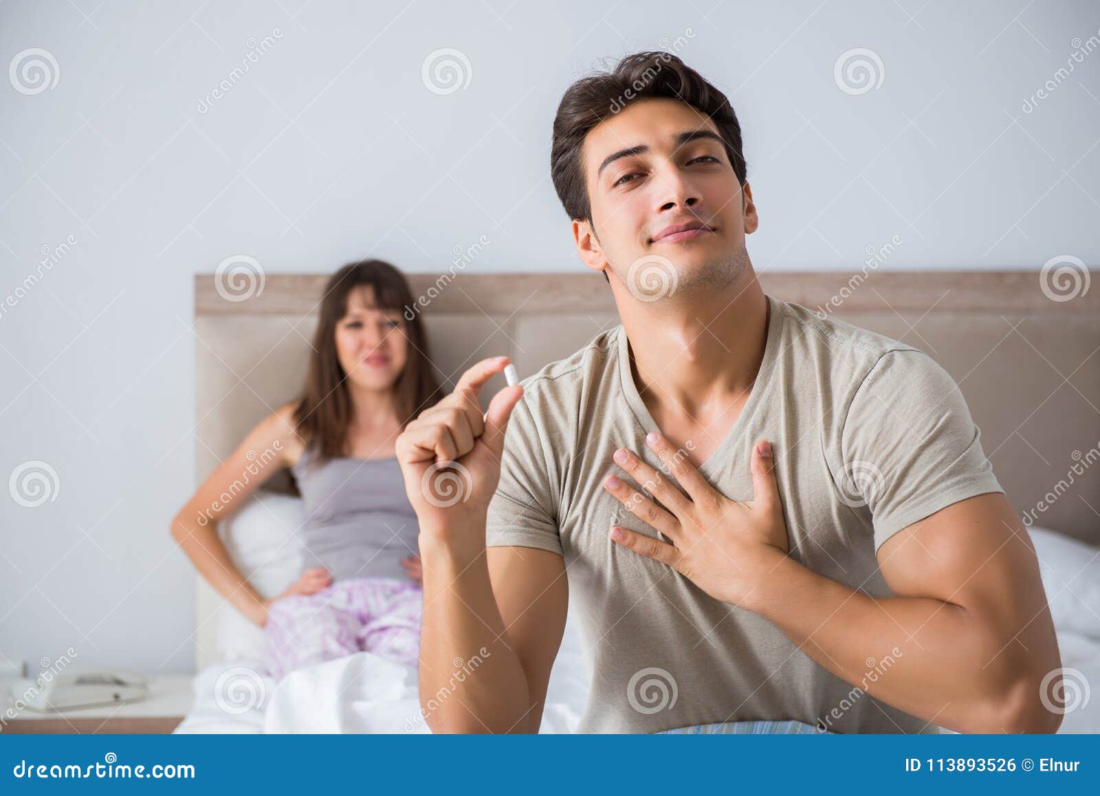 The Man Suffering from Impotency with Pill Stock Photo - Image of adult ...