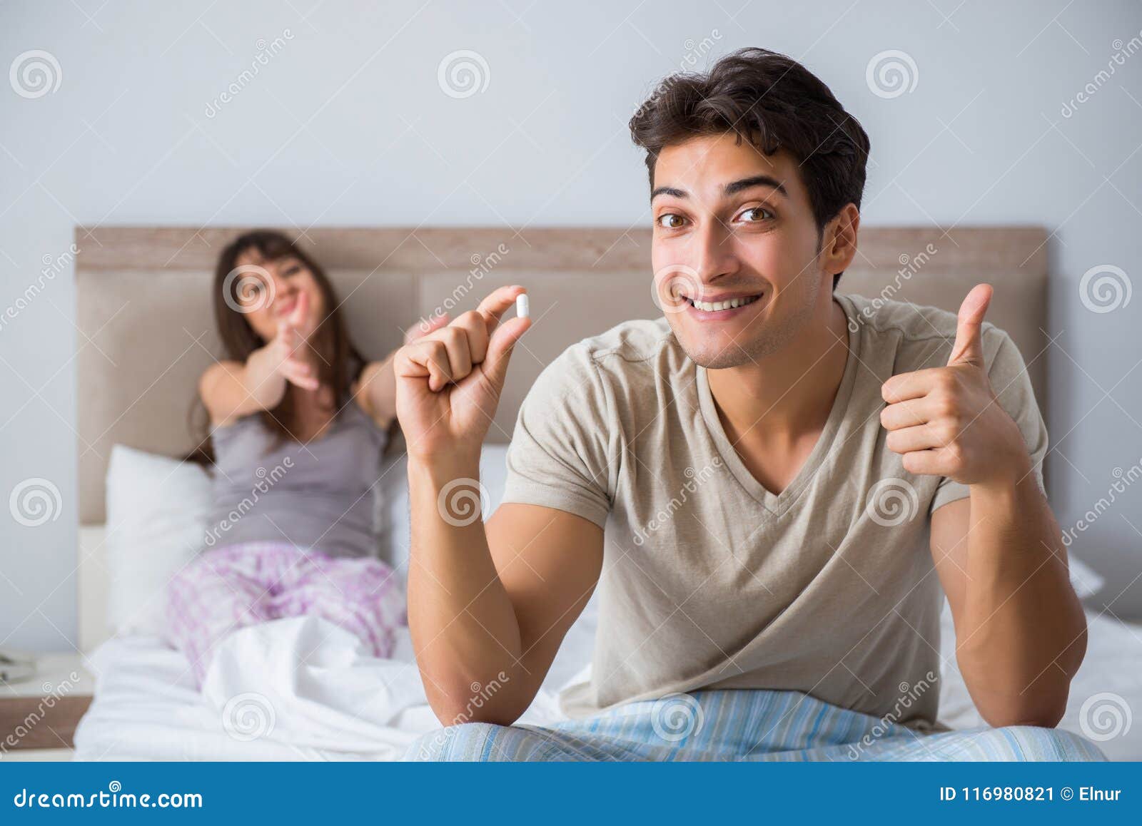 The Man Suffering from Impotency with Pill Stock Image - Image of ...