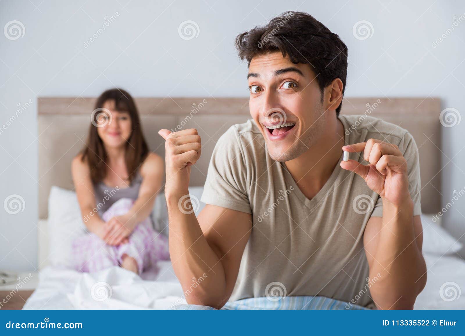 The Man Suffering from Impotency with Pill Stock Photo - Image of ...