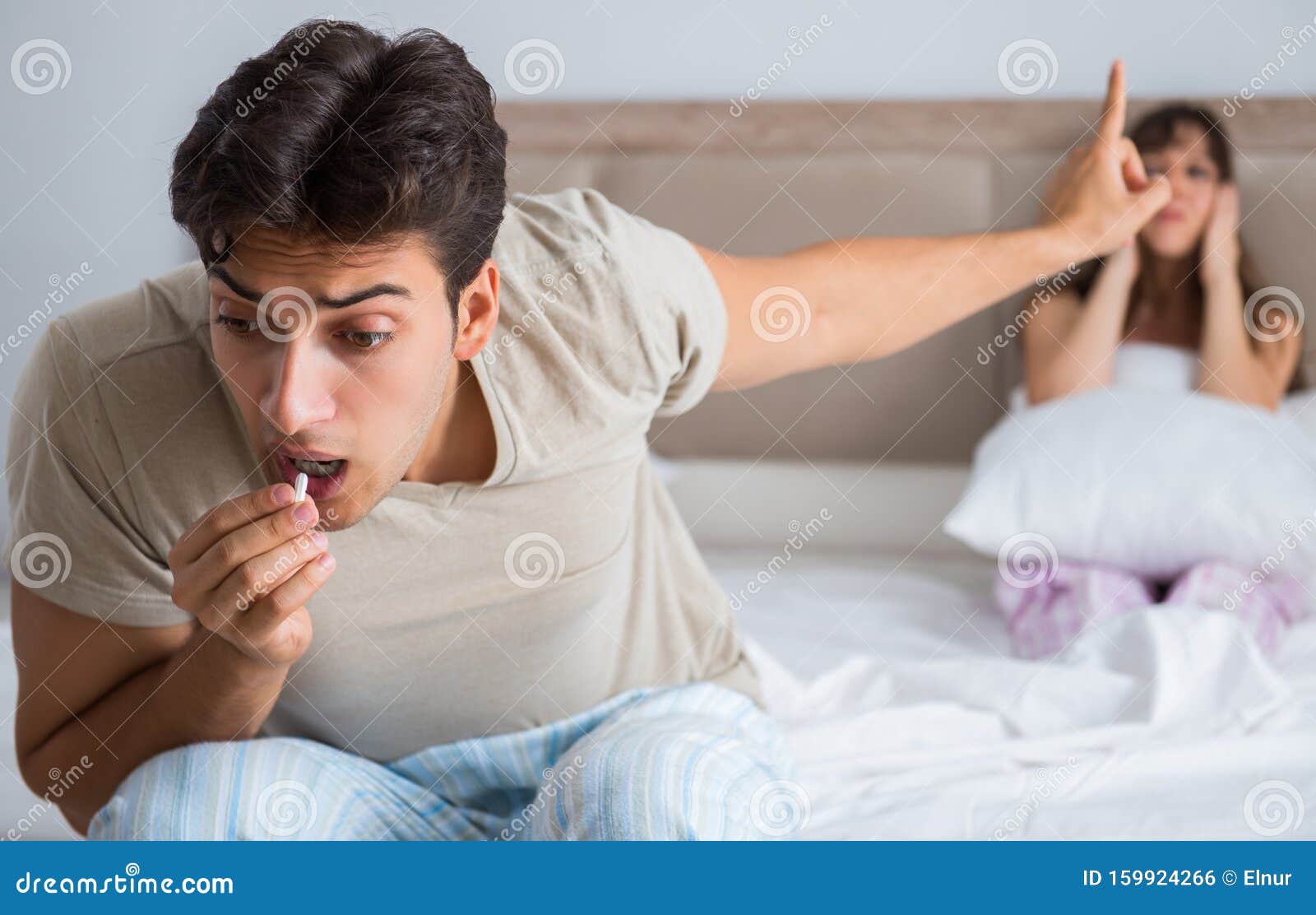 Man Suffering from Impotency with Pill Stock Photo - Image of husband ...