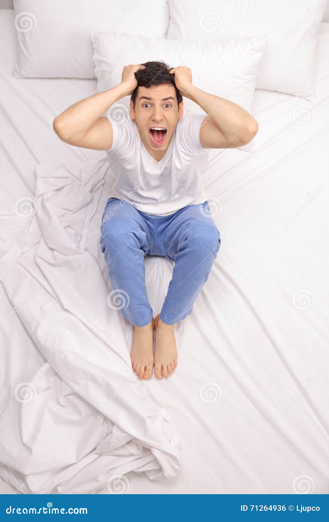 Man Suffering from Insomnia and Screaming Stock Photo - Image of insane ...