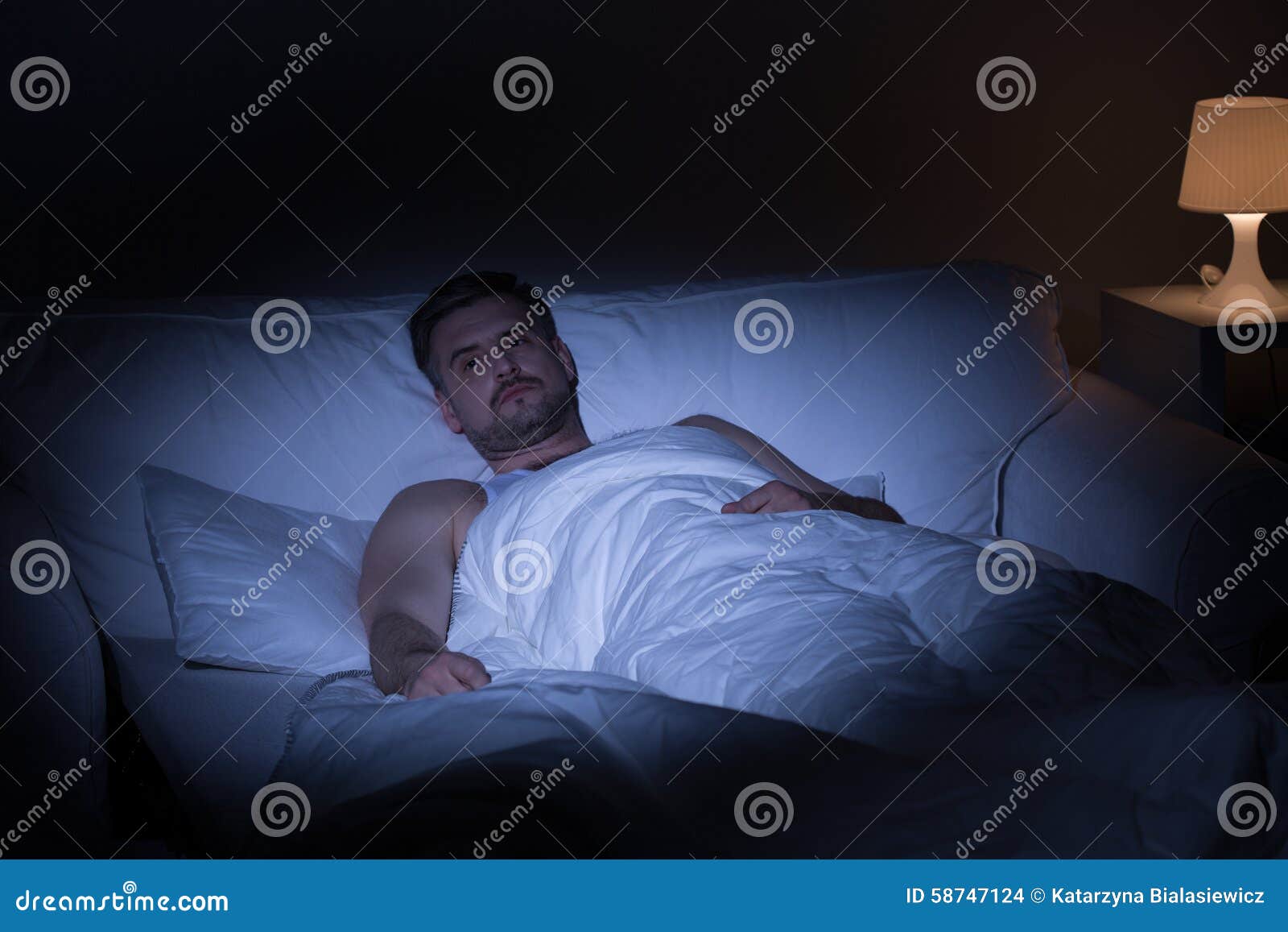 Man Suffering from Insomnia Stock Photo - Image of mature, sleep: 58747124