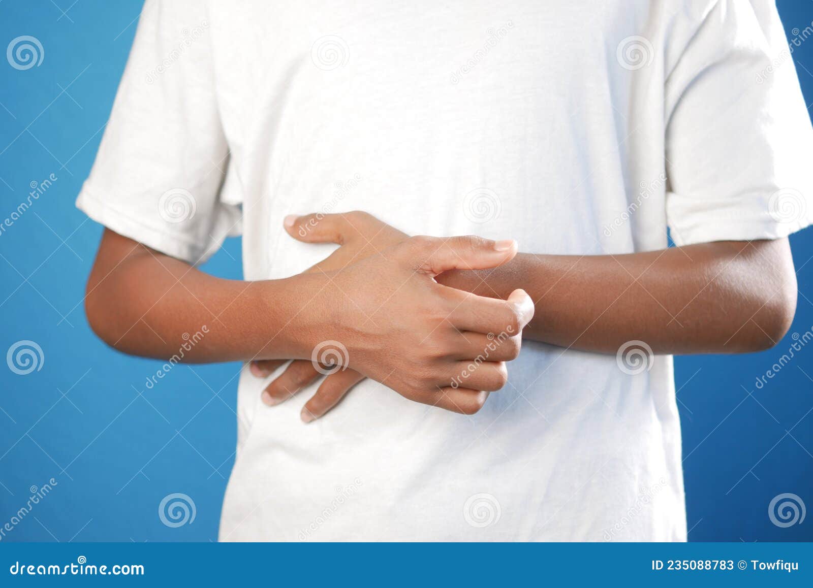 Man Suffering from Itching Skin, Close Up. Stock Image - Image of itchy ...