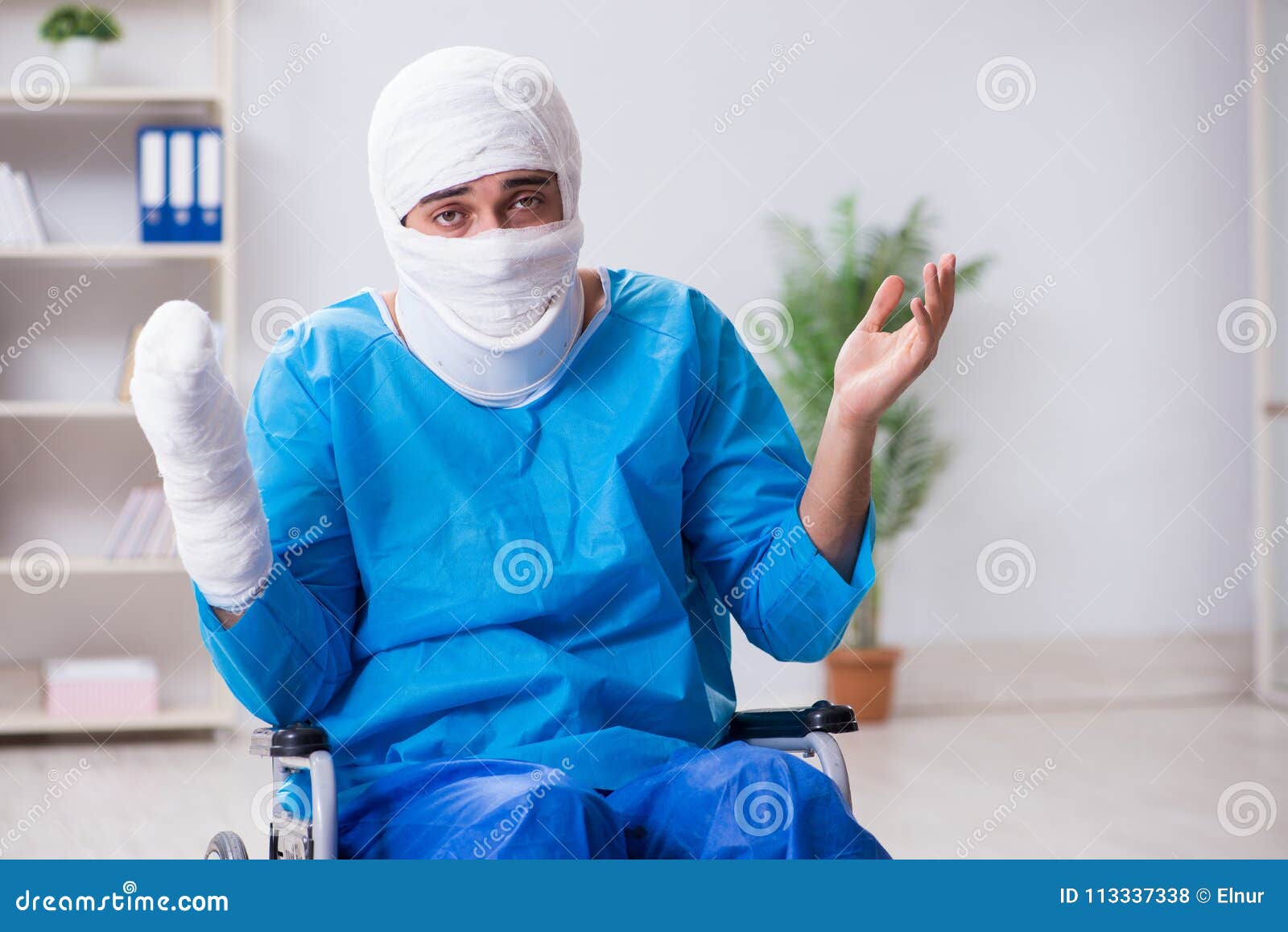 The Man Suffering from Multiple Broken Bones and Fractures Stock Photo ...