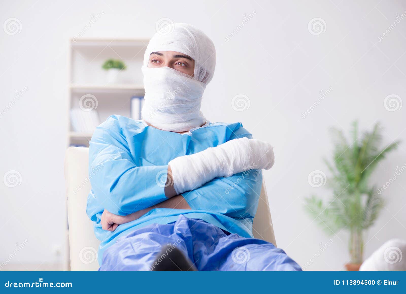 The Man Suffering from Multiple Broken Bones and Fractures Stock Photo ...