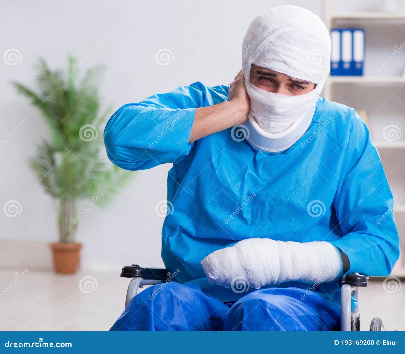 Man Suffering from Multiple Broken Bones and Fractures Stock Photo ...