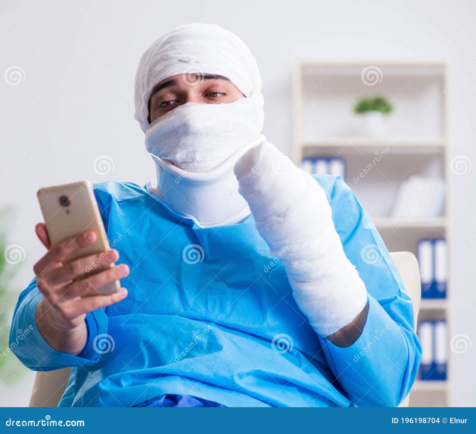 Man Suffering from Multiple Broken Bones and Fractures Stock Photo ...