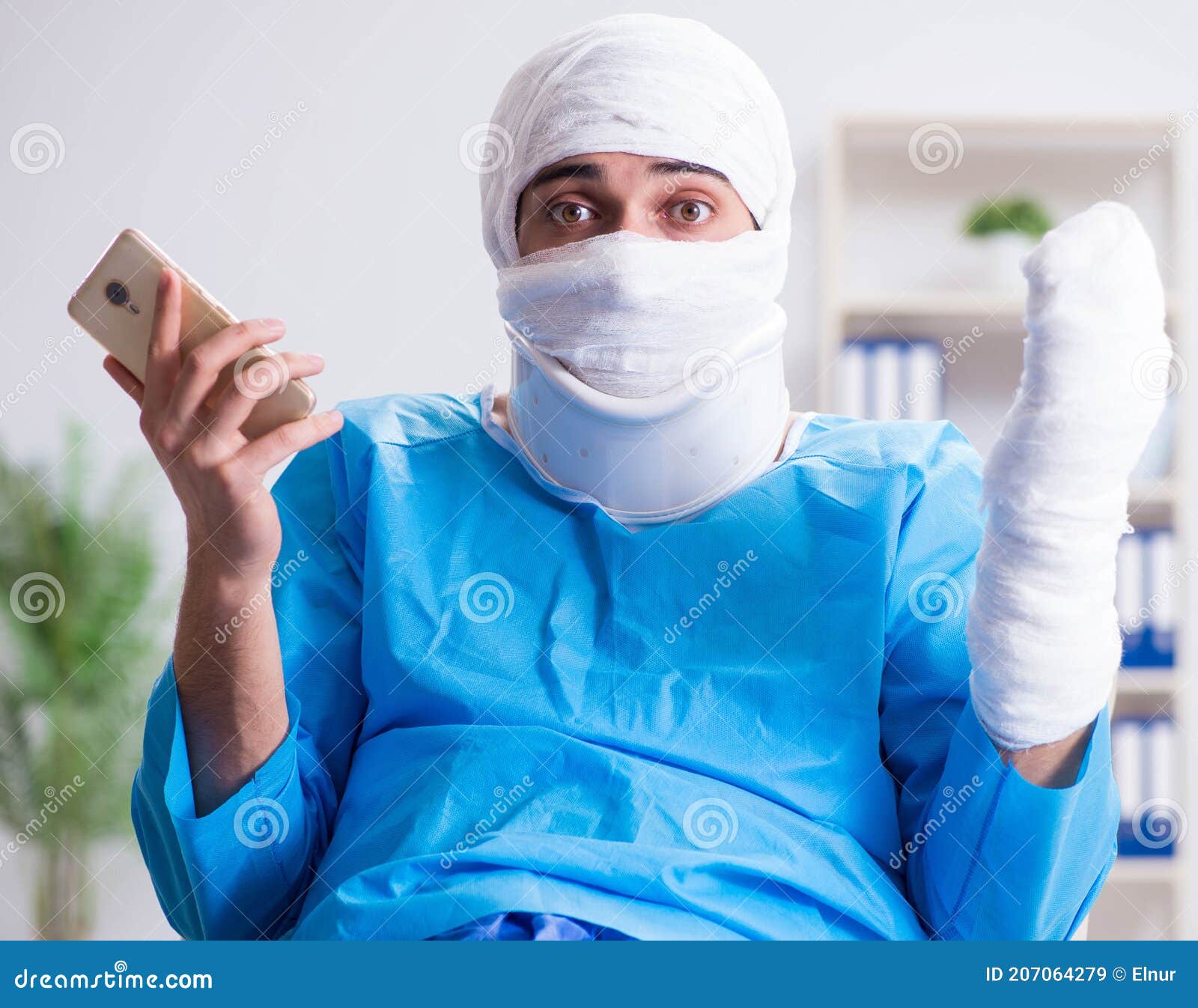 Man Suffering from Multiple Broken Bones and Fractures Stock Image ...