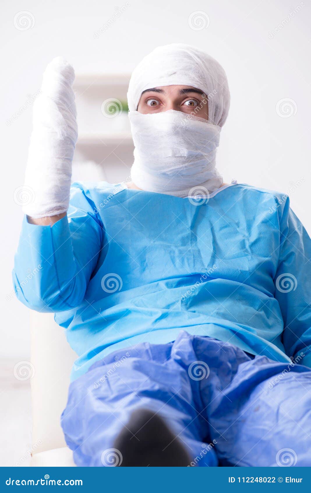 The Man Suffering From Multiple Broken Bones And Fractures Stock Photo ...