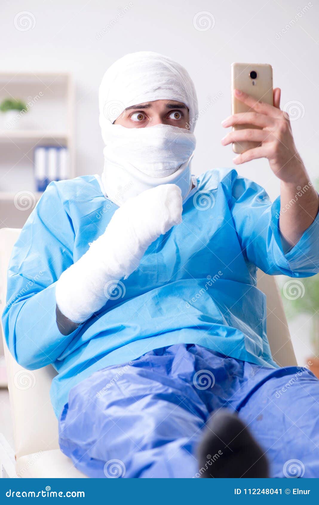 The Man Suffering from Multiple Broken Bones and Fractures Stock Image ...