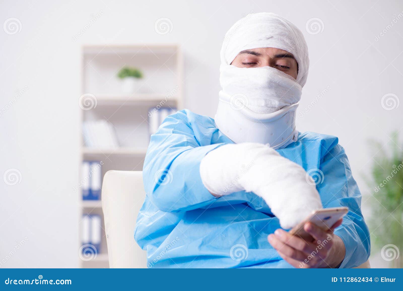 The Man Suffering from Multiple Broken Bones and Fractures Stock Photo ...
