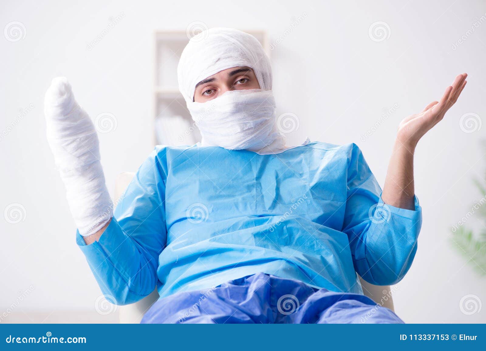 The Man Suffering from Multiple Broken Bones and Fractures Stock Image ...