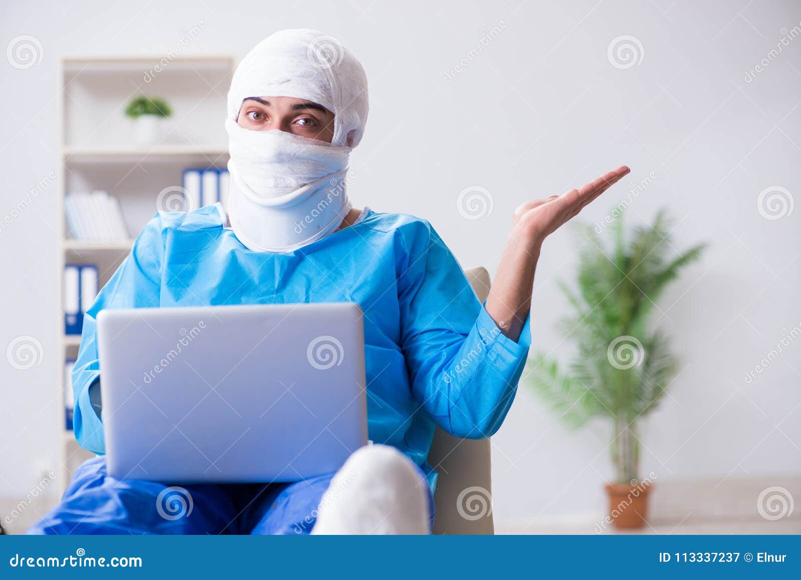 The Man Suffering from Multiple Broken Bones and Fractures Stock Image ...