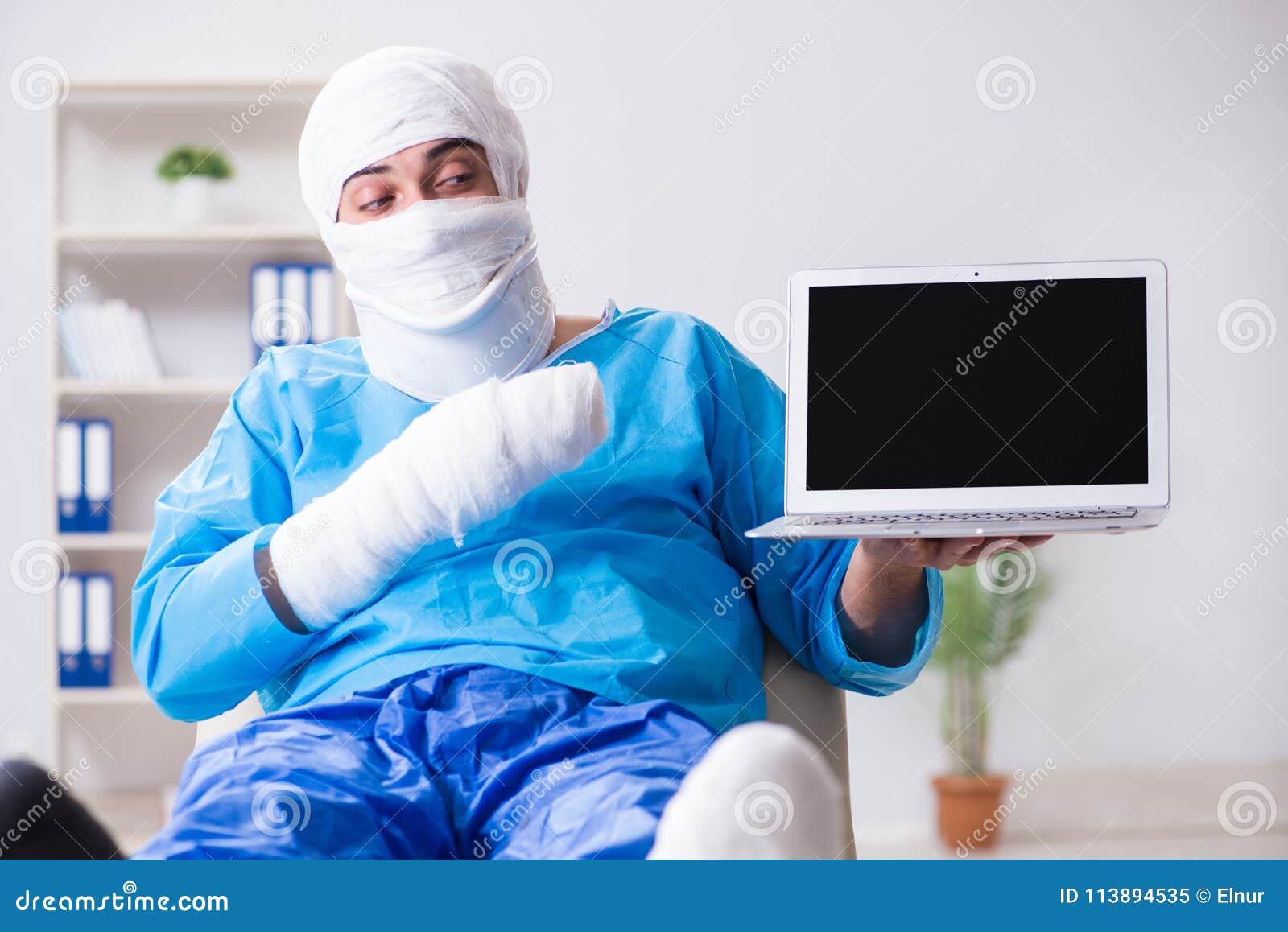 The Man Suffering from Multiple Broken Bones and Fractures Stock Image ...
