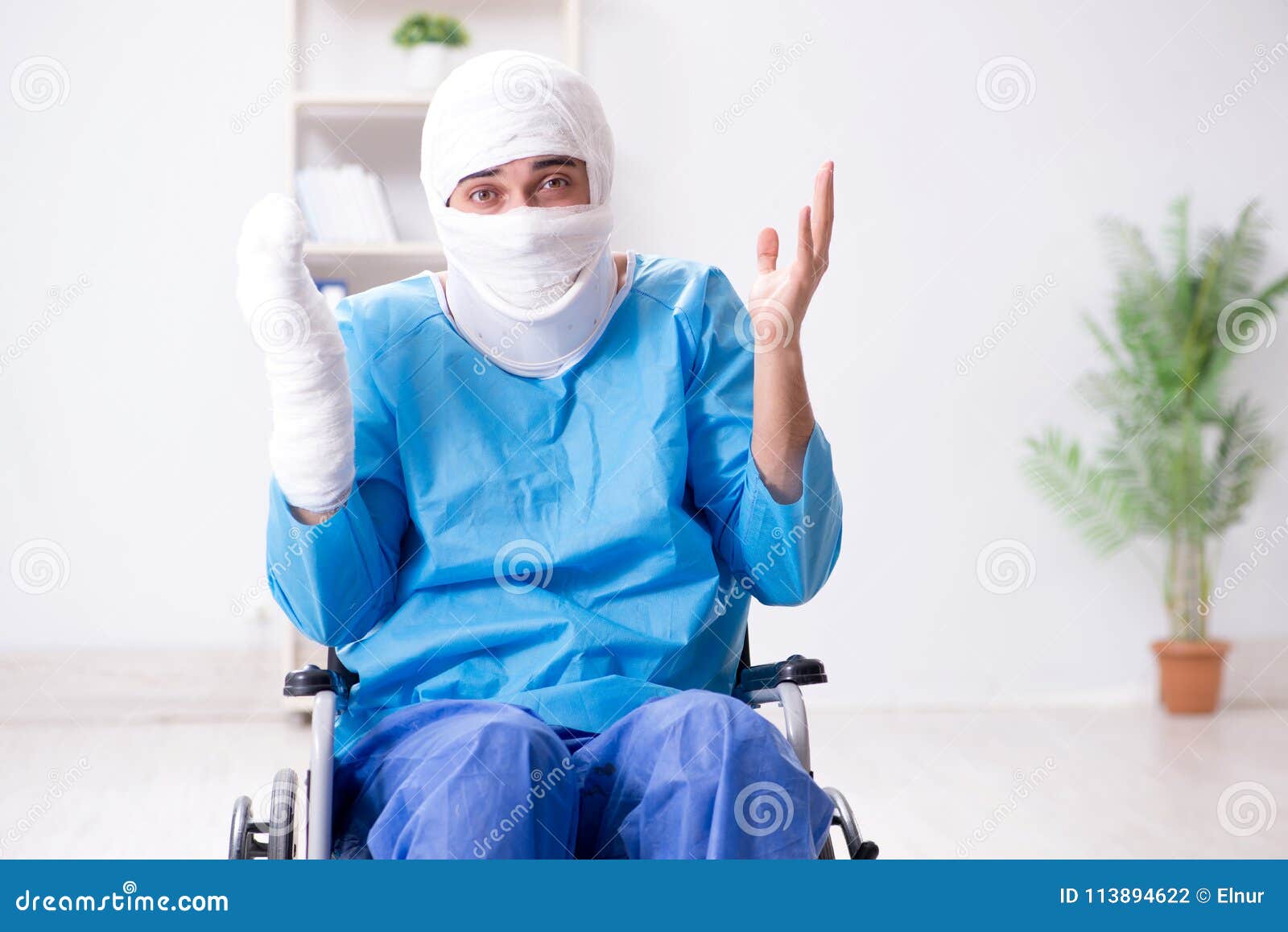The Man Suffering from Multiple Broken Bones and Fractures Stock Photo ...