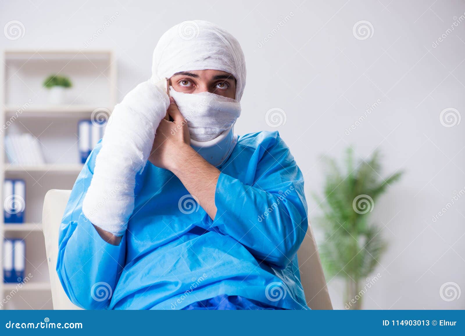 The Man Suffering from Multiple Broken Bones and Fractures Stock Image ...