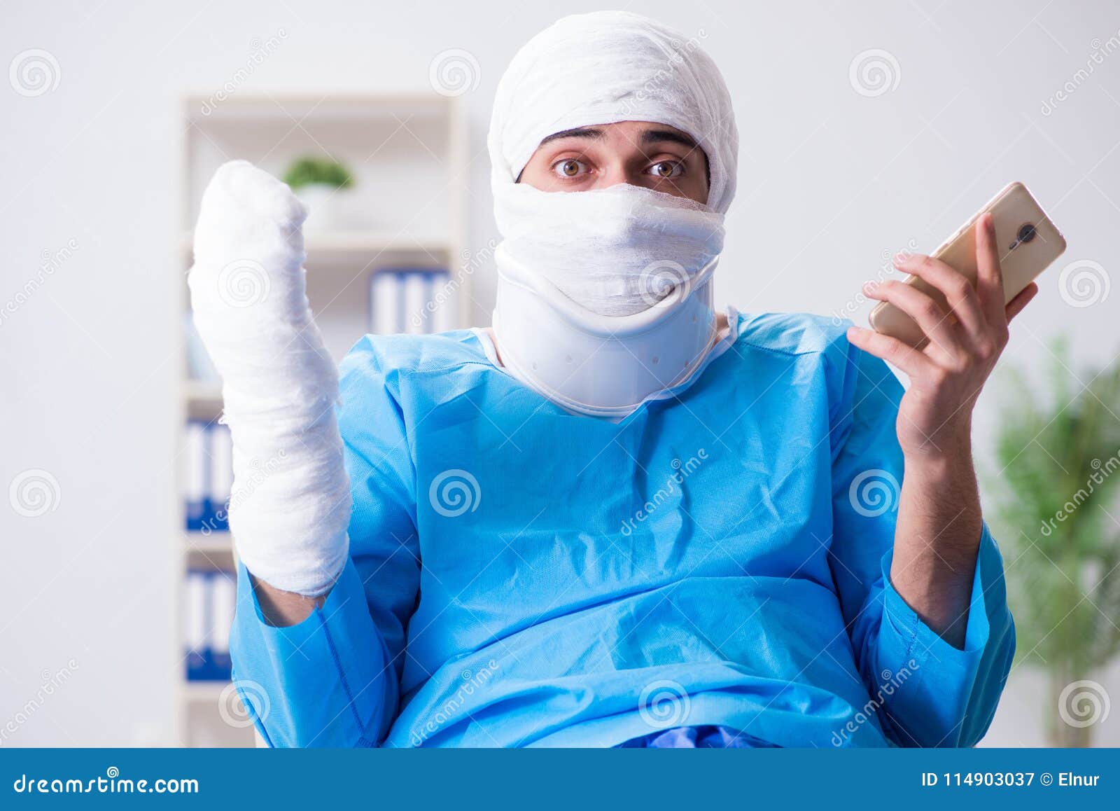 The Man Suffering from Multiple Broken Bones and Fractures Stock Image ...