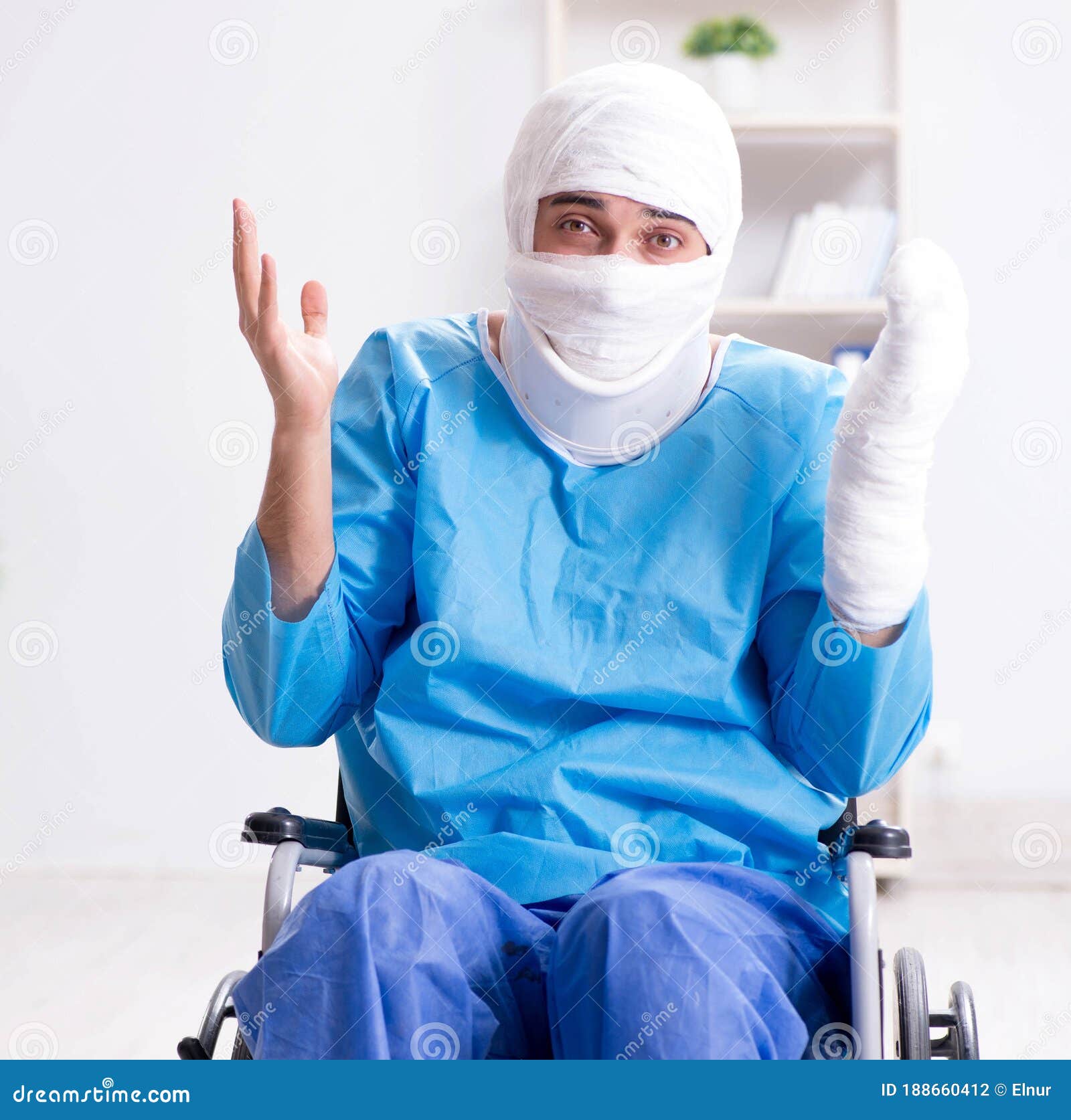 Man Suffering from Multiple Broken Bones and Fractures Stock Photo ...
