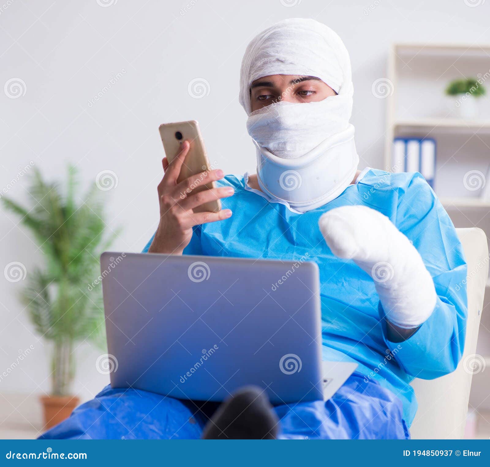 Man Suffering from Multiple Broken Bones and Fractures Stock Image ...