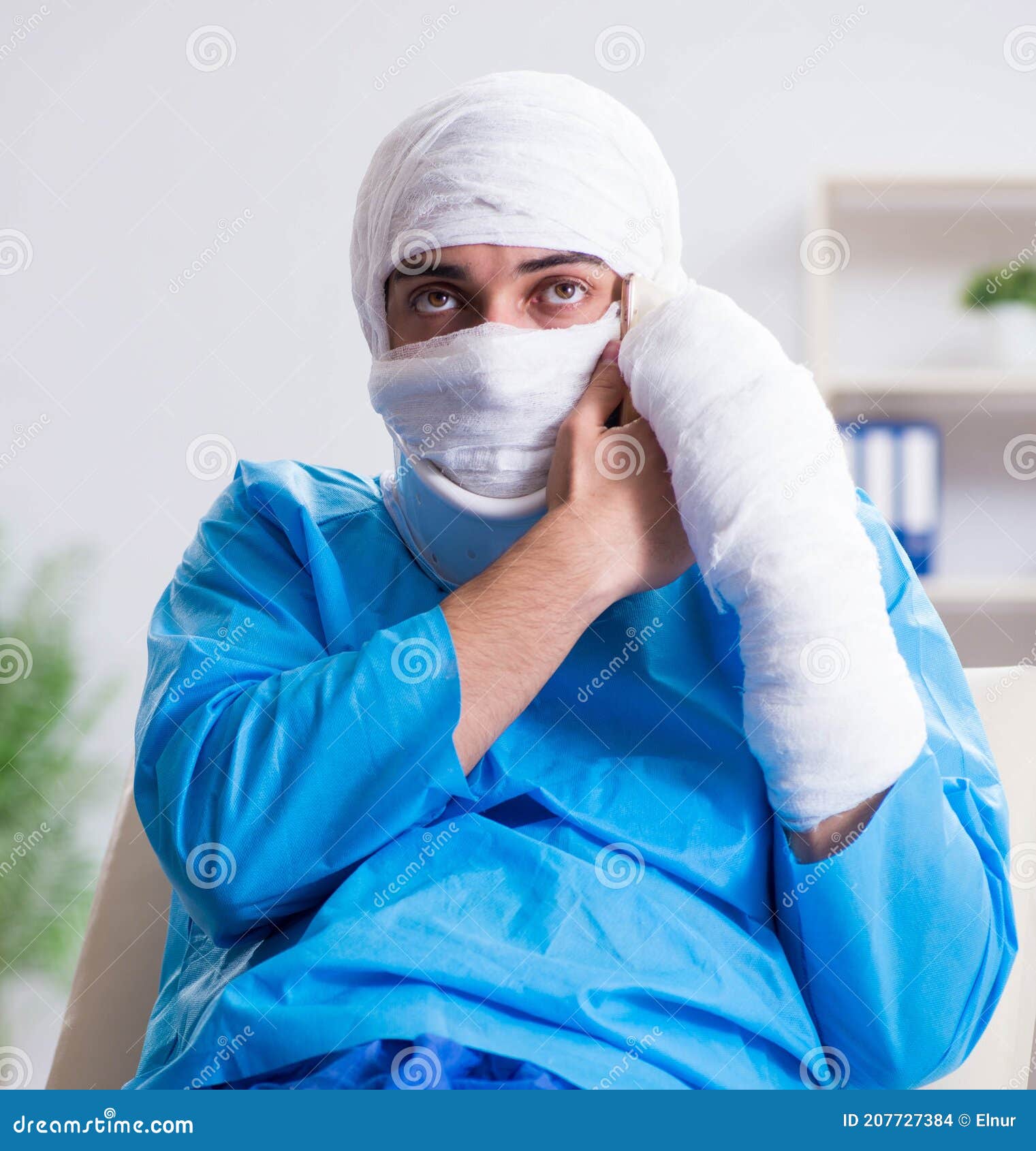 Man Suffering from Multiple Broken Bones and Fractures Stock Photo ...